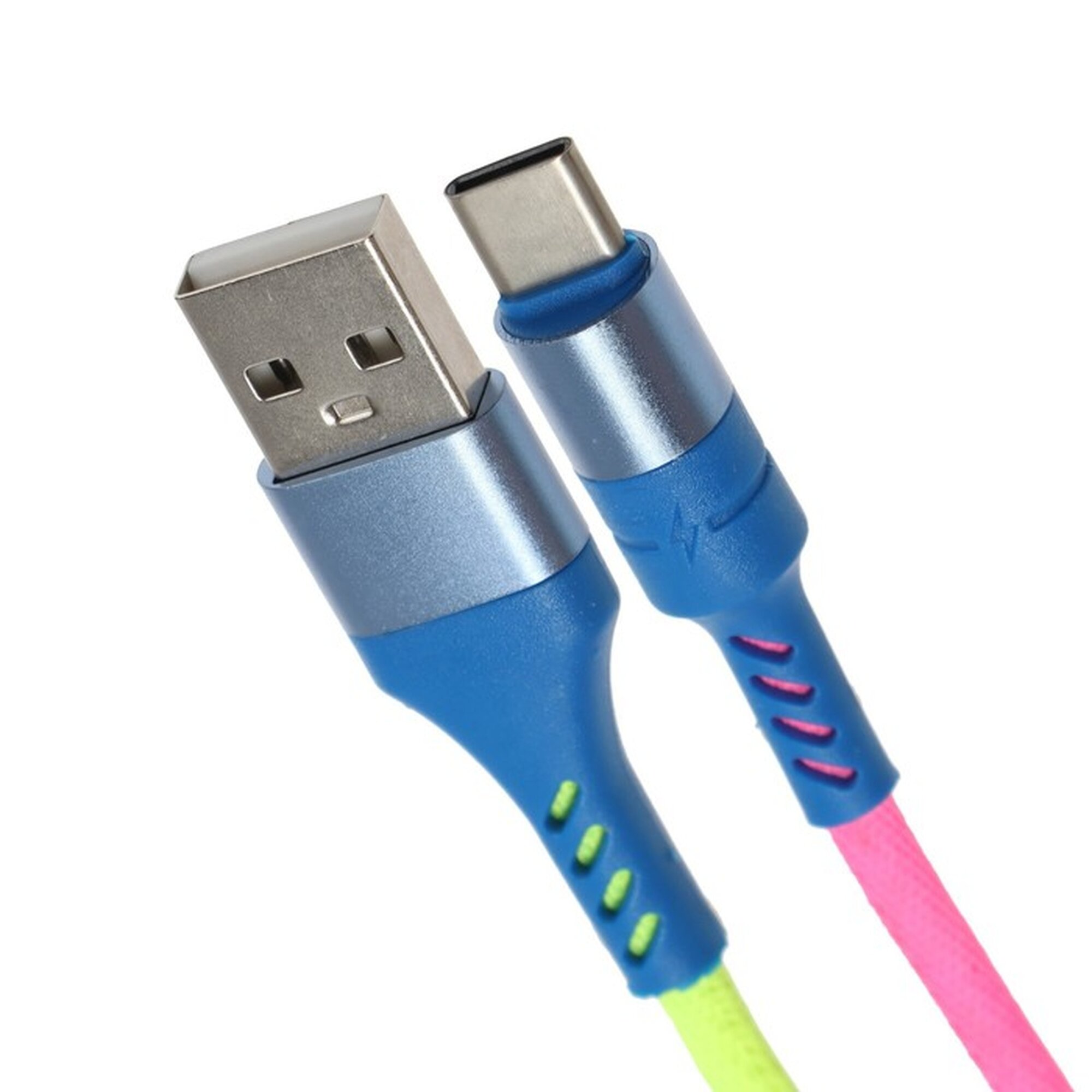 Кабель Luazon, Type-C - USB, 2 A, 0,9 м, оплётка нейлон, разноцветный 4487508