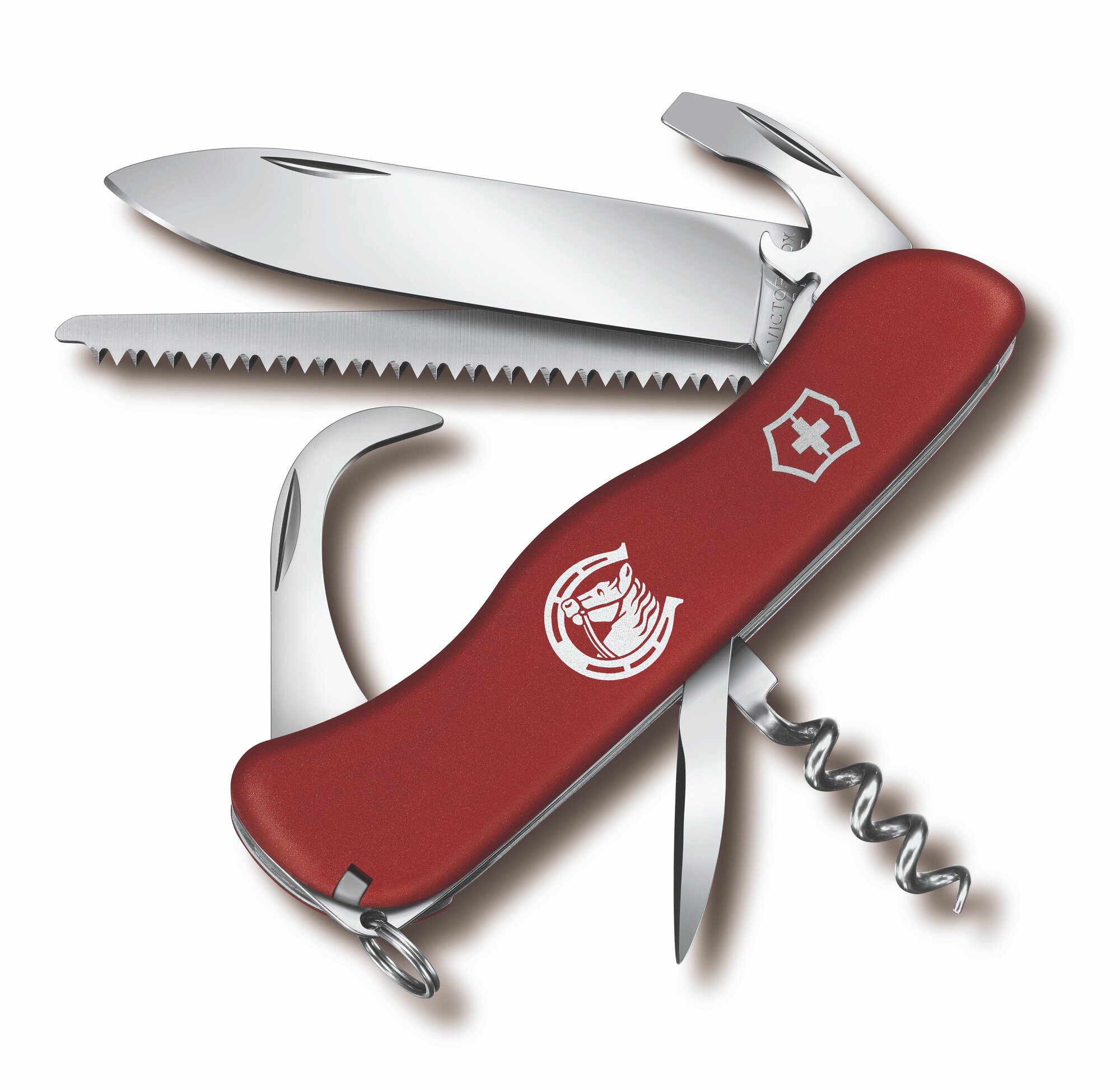 Нож перочинный VICTORINOX Equestrian, 111 мм, 12 функций, с фиксатором лезвия, красный 0.8583