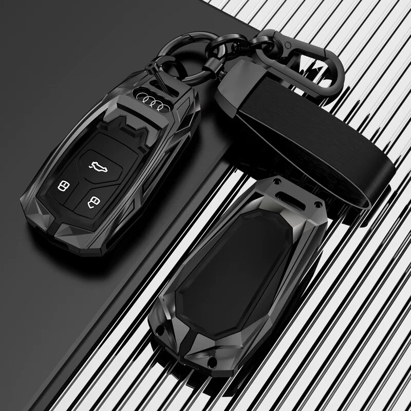 Ключевой брелок B-стиль с черным покрытием и матовым замком для моделей Audi A6L, A4L, A3L, Q5L, Q7, Q2, Q3, Q8