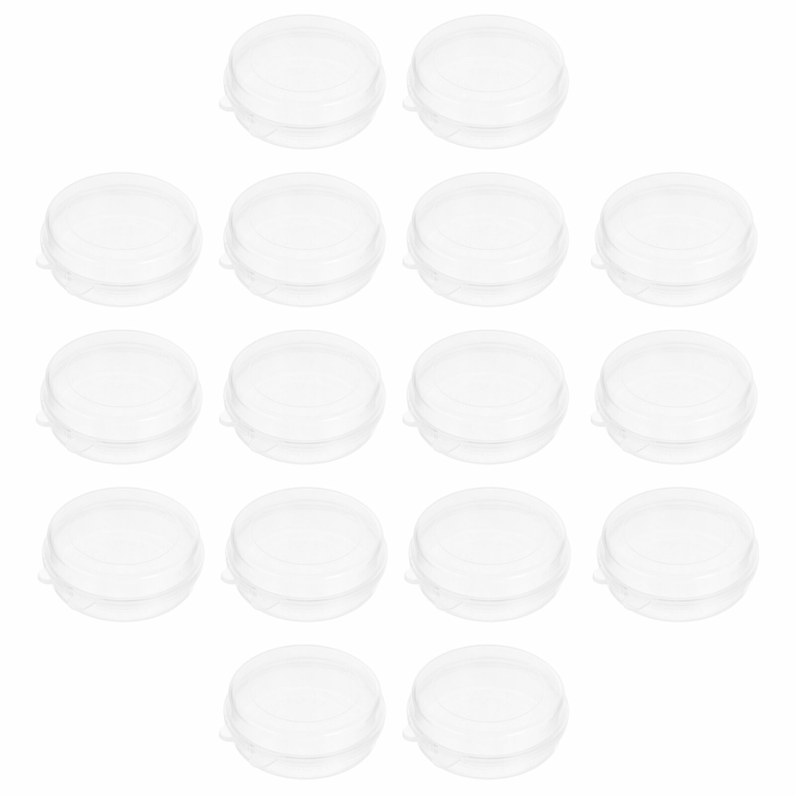 Миниатюрная портативная прозрачная пластиковая коробка с крышкой, круглая маленькая коробка, коробка для образцов упаковки, 20 штук.
