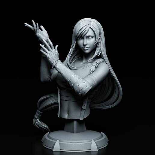 Сборная модель Tifa (Final Fantasy VII), бюст, 134мм для покраски