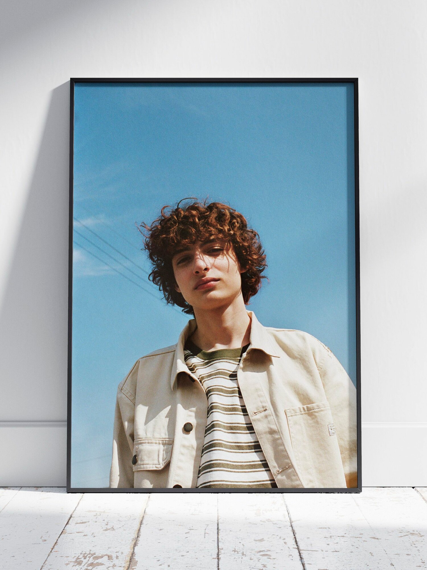 Плакат на стену для интерьера Финн Вулфхард (Finn Wolfhard 6) - Постер по актеру фильма, кино, сериала формата A4 (21x30 см)