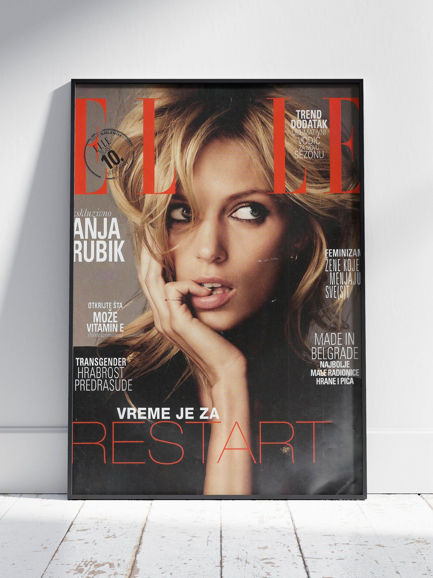 Плакат на стену для интерьера Аня Рубик (Anja Rubik 3) - Постер по модели, бренду и моде формата A4 (21x30 см)