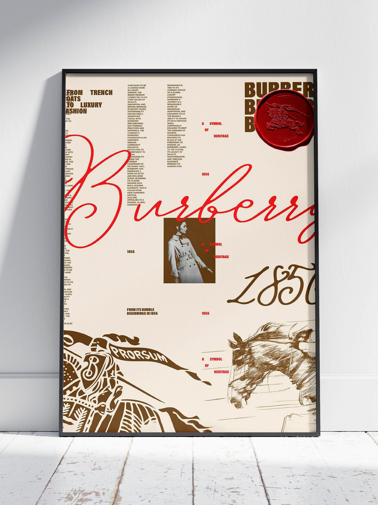 Плакат на стену для интерьера Барбери (Burberry 1) - Постер по модели, бренду и моде формата A4 (21x30 см)
