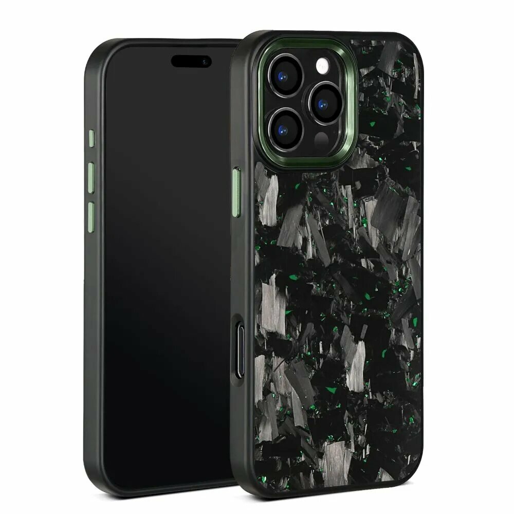 Корпус телефона KOMII из углеродного волокна, металлические клавиши, для iPhone 17 / 16 / 15 pro / 14 plus / 13 promax / 12 promax
