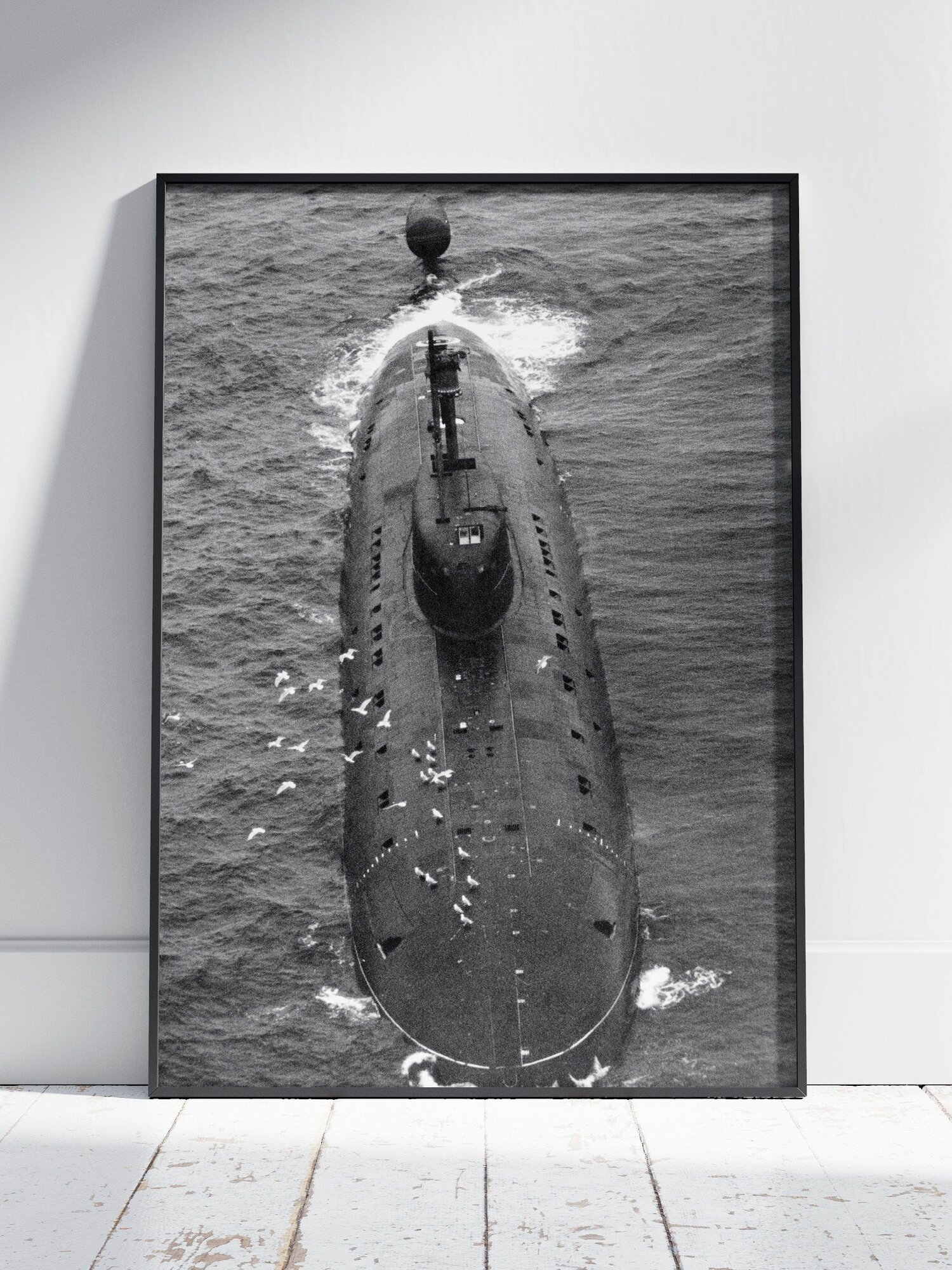 Плакат на стену для интерьера Техника и транспорт (Барбель класс - Barbel class Submarine) - Постер по транспорту формата A4 (21x30 см)