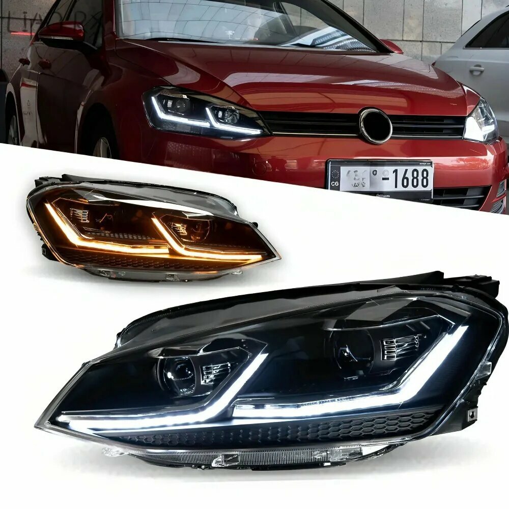 Фары автомобильные, 2 шт, арт. Фары для VW Golf 7 MK7 Gti LED 2013-2017 Golf 7 Head Lamp