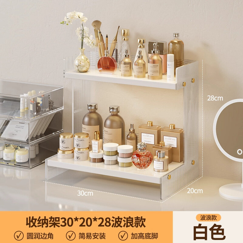 2025 Настольный органайзер для косметики в спальню, подставка для хранения косметики, органайзер для ухода за кожей в ванной, акриловый держатель для чашек 2026