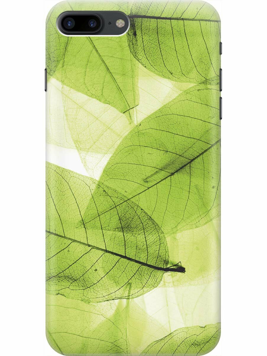 Силиконовый чехол на Apple iPhone 8 Plus / 7 Plus / Эпл Айфон 7 Плюс / 8 Плюс с рисунком "Зеленые листья"