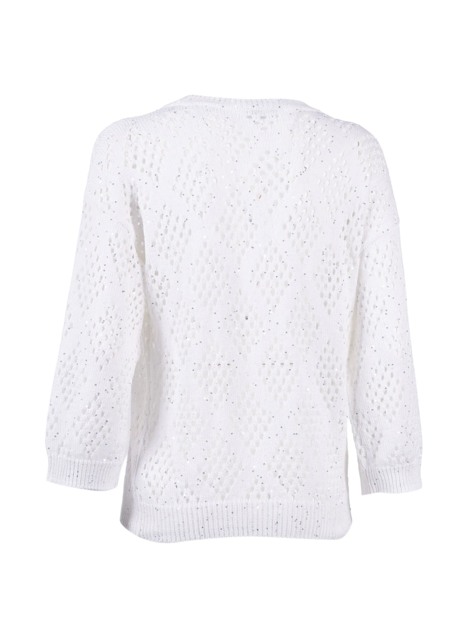 Свитер PESERICO Openwork sweater, размер 44, , бежевый/белый — фото 1