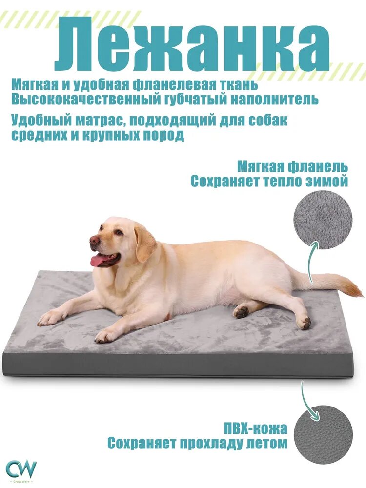 Двусторонняя всесезонная лежанка для собак, Лежак для животных, Фланель, Экокожа, Оксфорд, для кошек, Мягкий