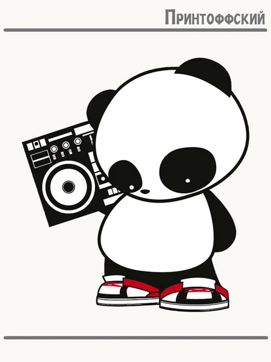 Термонаклейка для одежды и аксессуаров DTF-печать панда hip hop хип хоп
