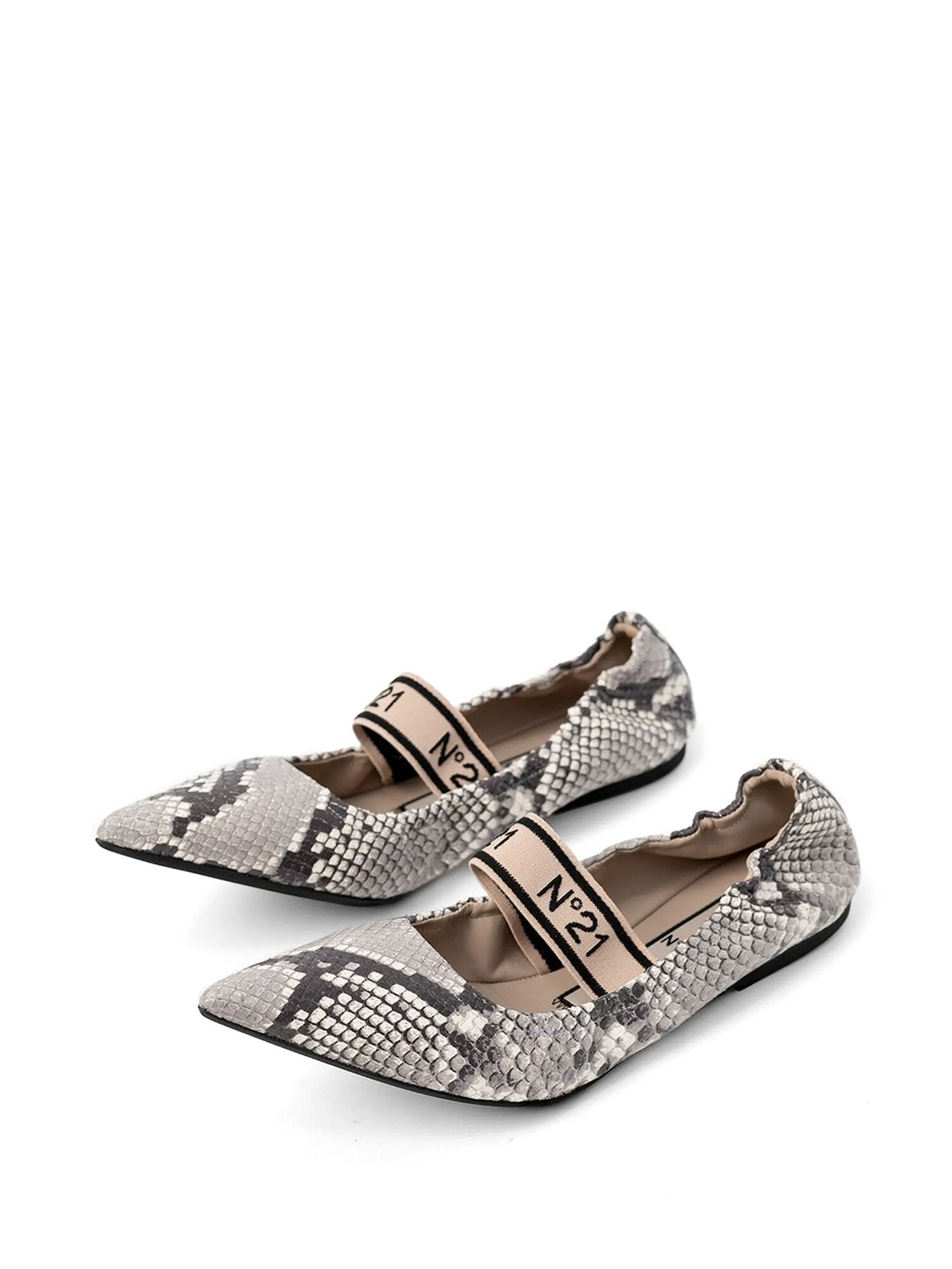 Туфли N° 21 Pointed-toe strap pumps, размер 40, серый — фото 1