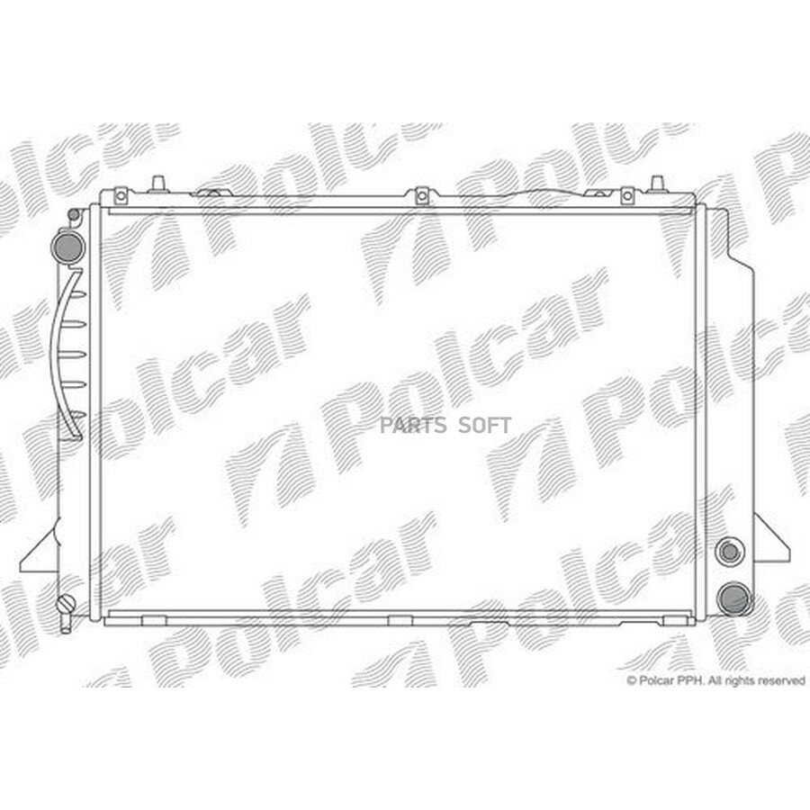 Радиатор двигателя Audi 80/90 - 2,6/2,8 V6 от официального дистрибьютора, POLCAR, артикул 130808A4