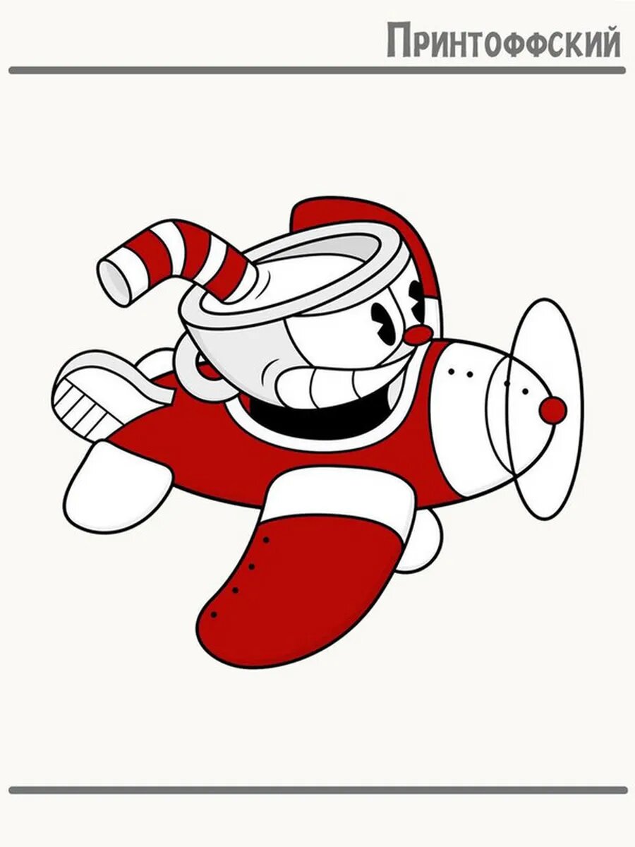Термонаклейка для одежды и аксессуаров DTF-печать Cuphead