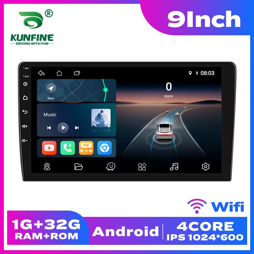 Навигатор KUNFINE, 9", 1G+32G, ABS+металл, 4x50Вт, HD-экран, GPS, Bluetooth