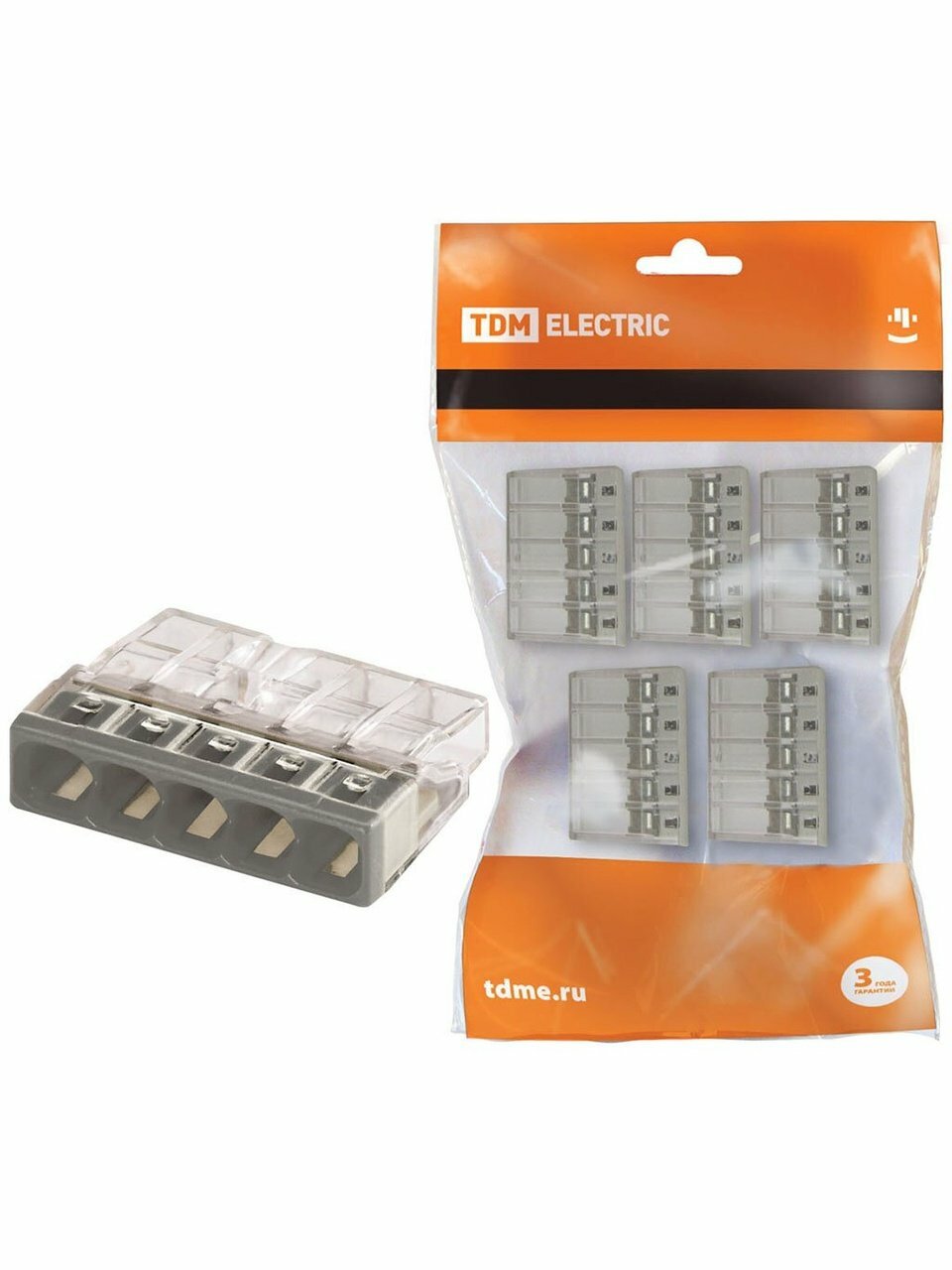 Клемма строительно-монтажная TDM Electric КБМ-2273-235 с пастой 2.5 мм² 5 шт SQ0517-0124