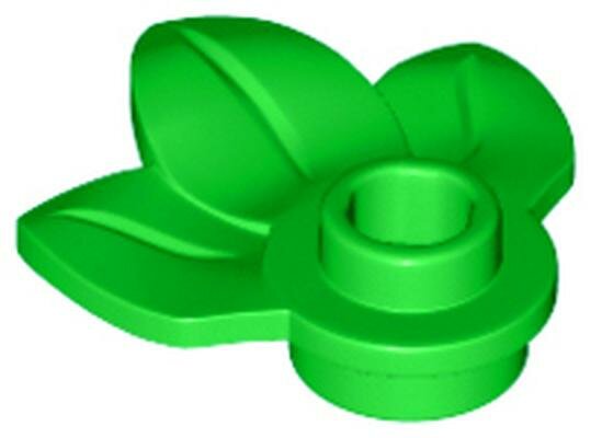 Деталь Lego 32607 Plant Plate, Round 1 x 1 with 3 Leaves
