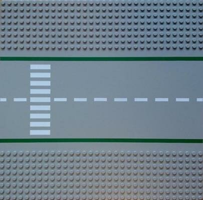 Деталь Lego 30279pb03 Baseplate, Road 32 x 32 8-Stud Straight with Street and Crosswalk Pattern