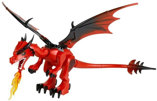Деталь Lego Dragon04 Dragon, Castle, Red Head