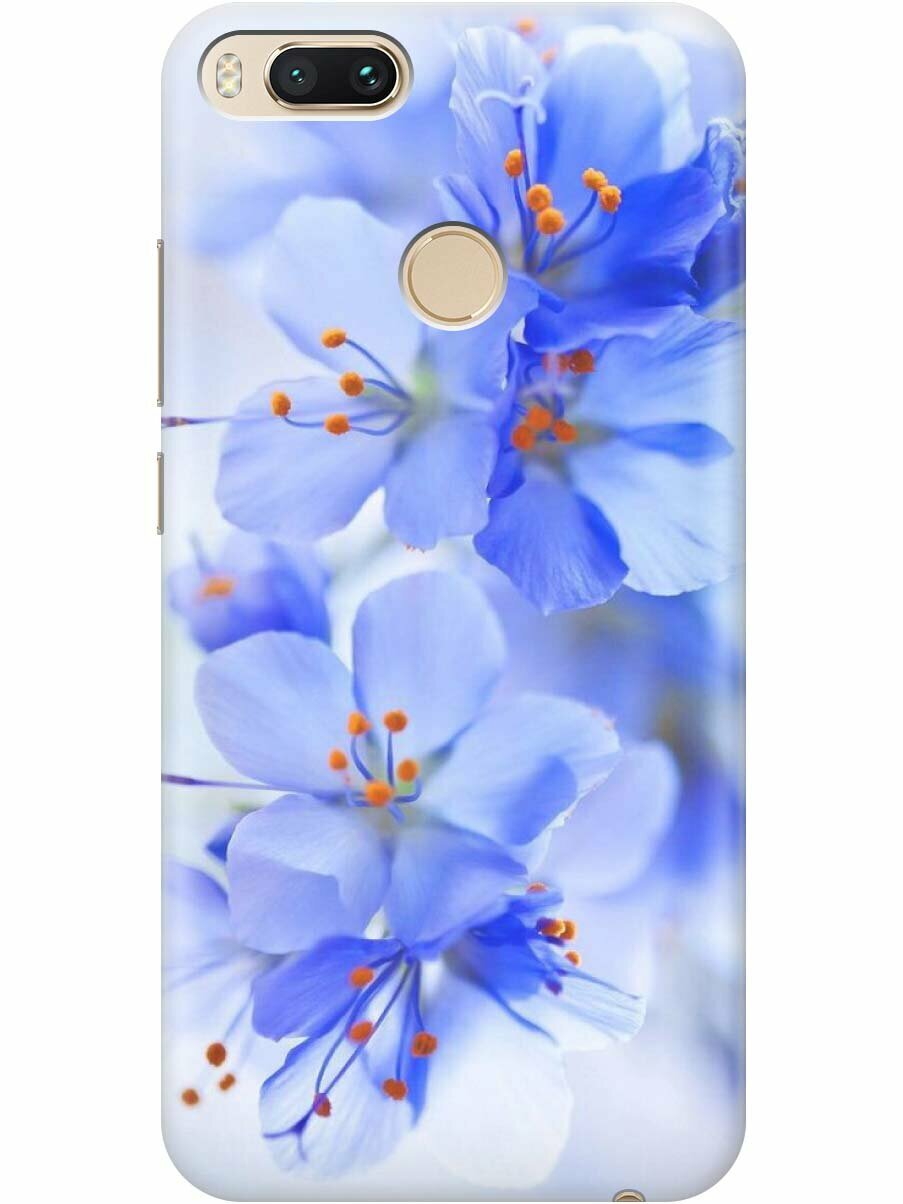Ультратонкий силиконовый чехол-накладка для Xiaomi Mi A1 с принтом "Лазурные орхидеи"