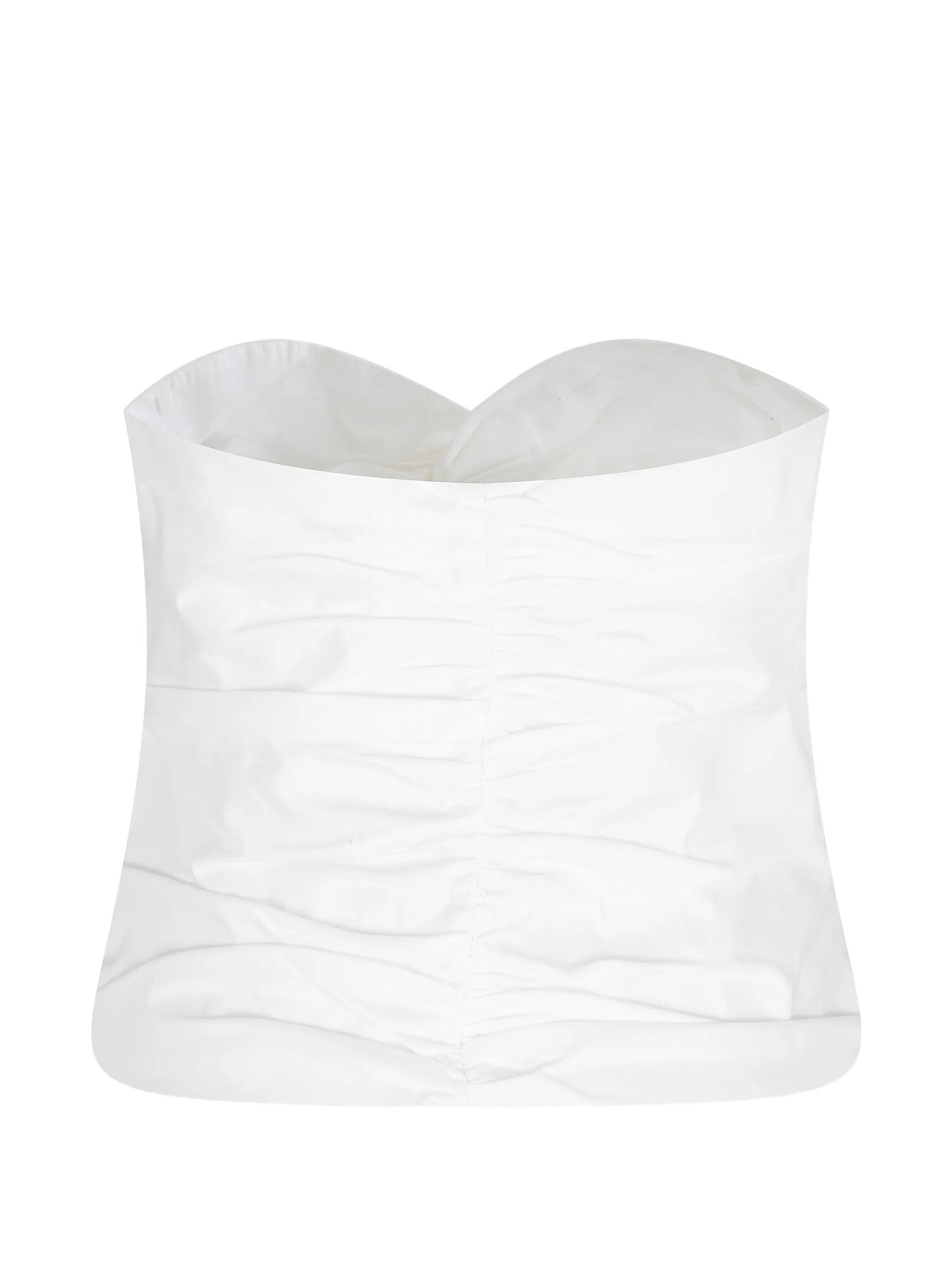 Топ SIMKHAI Ruched twist-front top, размер 4, бежевый/белый — фото 1
