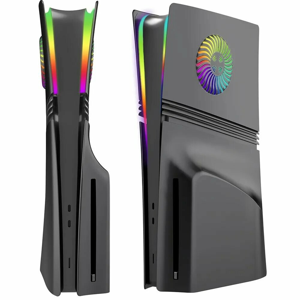 Корпус для PlayStation 5 Pro в комплектации с дисководом, чёрный, из АБС-пластика, с отверстиями для охлаждения