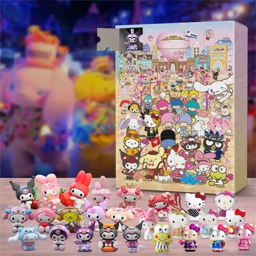 Игрушки из адвент-календаря Sanrio Characters Advent Calendar Collectible Figures, with 24 surprise characters