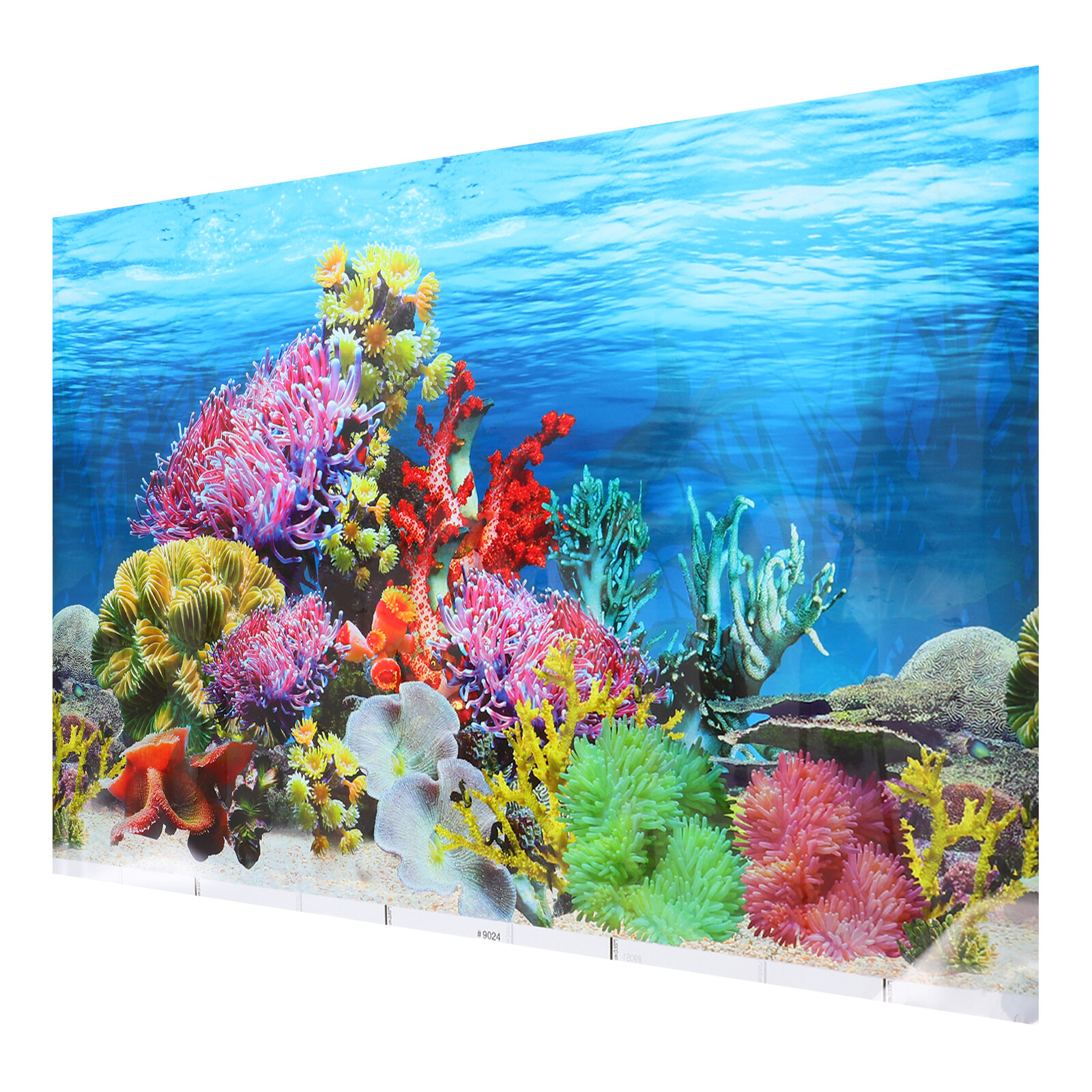 Картина на бумаге с фоном для аквариума (высота 30 см, длина 42 см, форма буквы H).