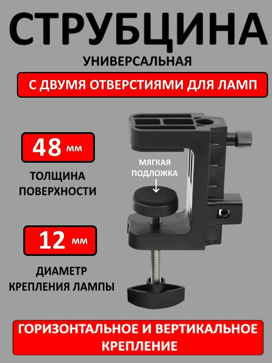Струбцина Зажимная, 1 шт, Черный матовый