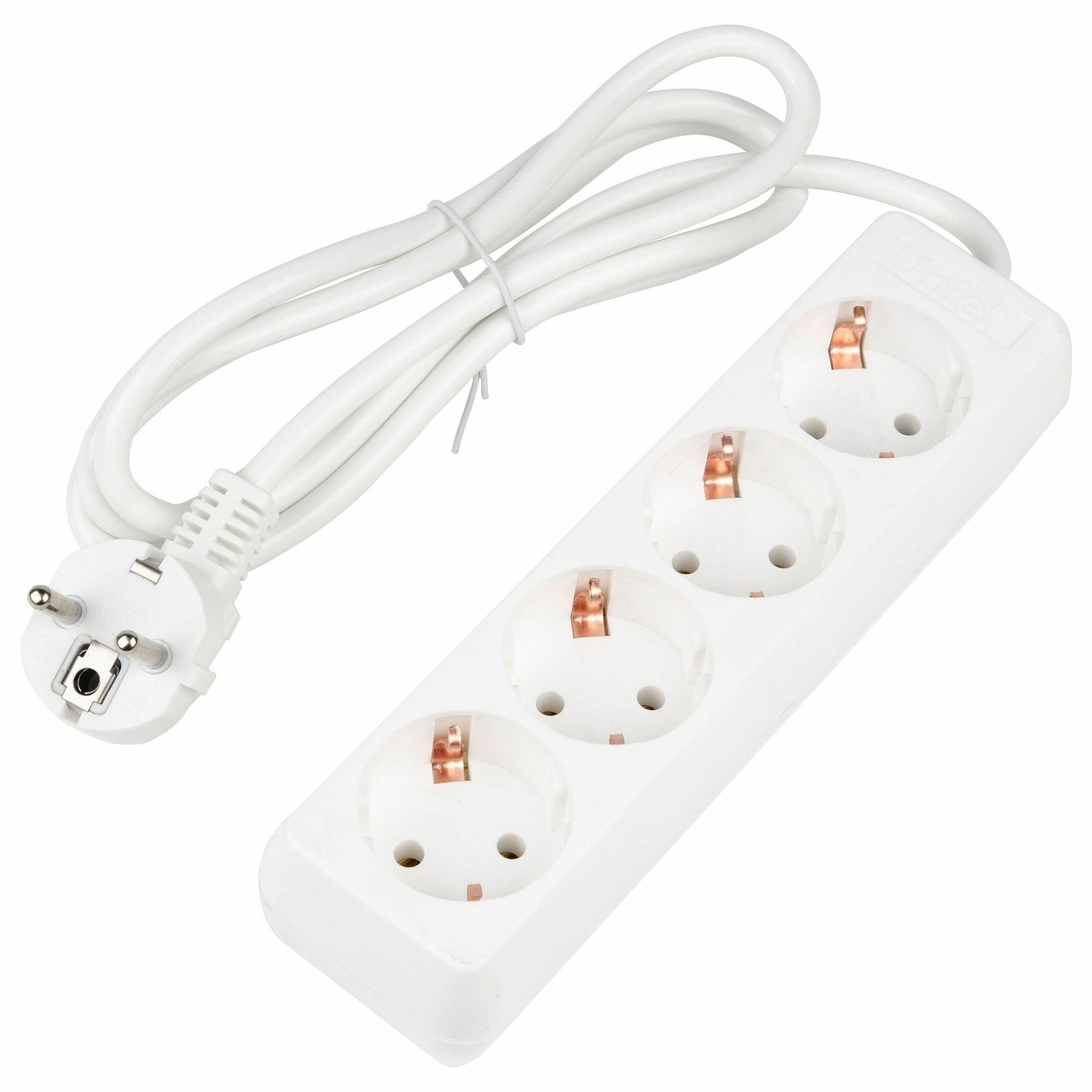 Удлинитель с заземлением Uniel UL-00010005 S-GCU4-1.5 WHITE 1,5м Ultra