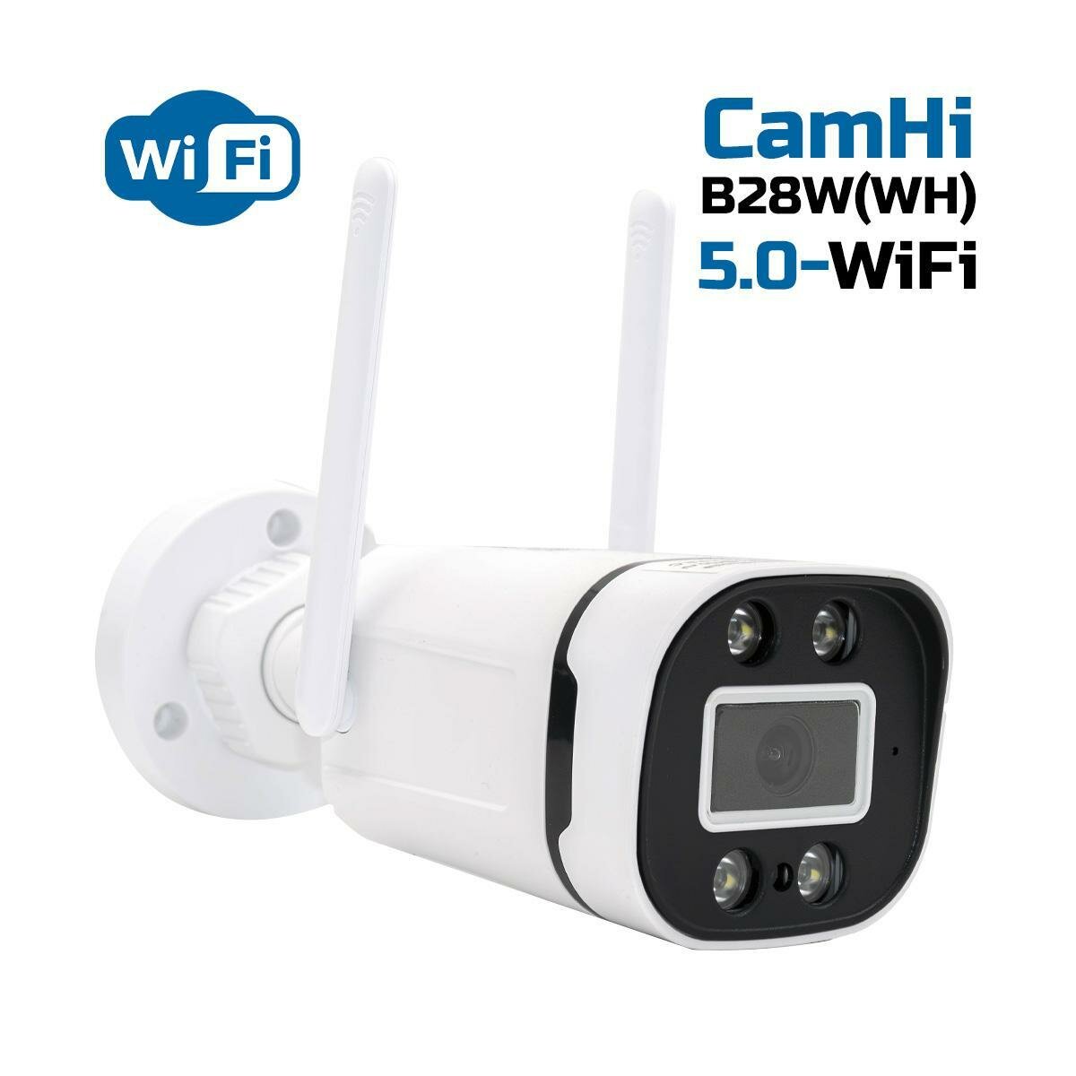 Уличная беспроводная 5Mp / Wi-Fi IP камера наблюдения CamHi Pro B28W/Wh-5.0-WiFi (K6717RU) с записью на SD карту и в облако - встроенный микрофон и д