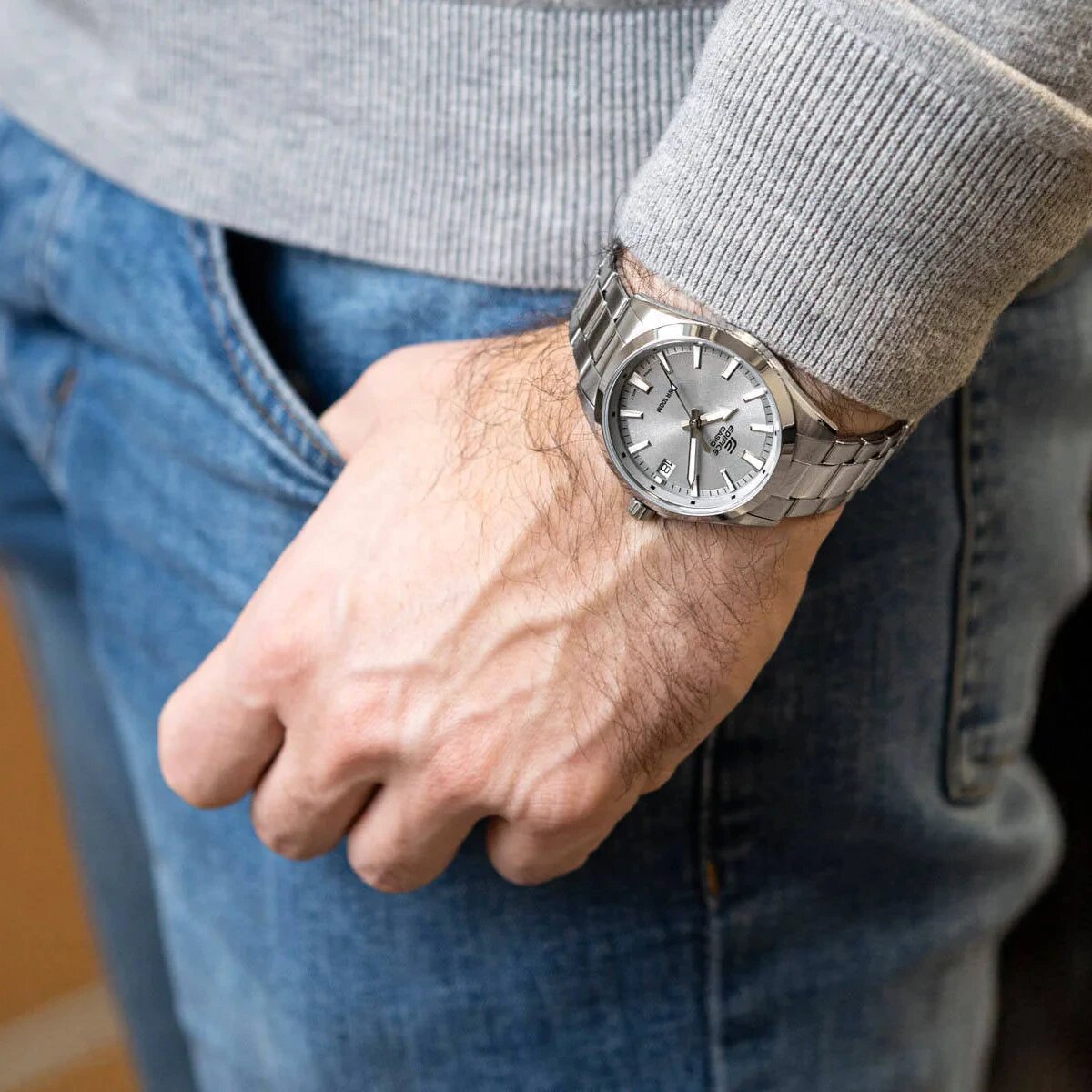 Наручные часы CASIO, серебряный, серый — фото 1