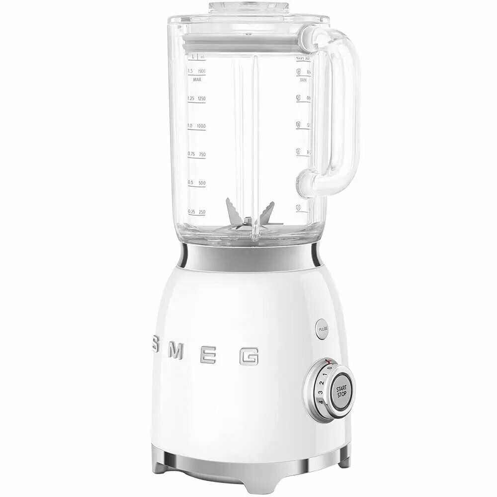 Стационарный блендер Smeg BLF03WHEU, 1400 Вт, 4 режима, импульсный режим, белый
