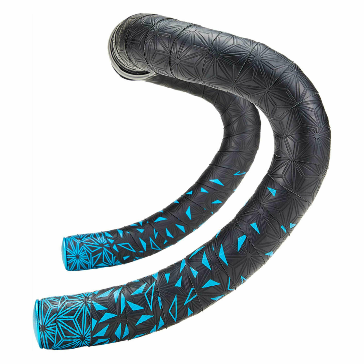 Обмотка руля Supacaz Super Sticky Kush-Star Fade Neon Blue+Blue Plugs