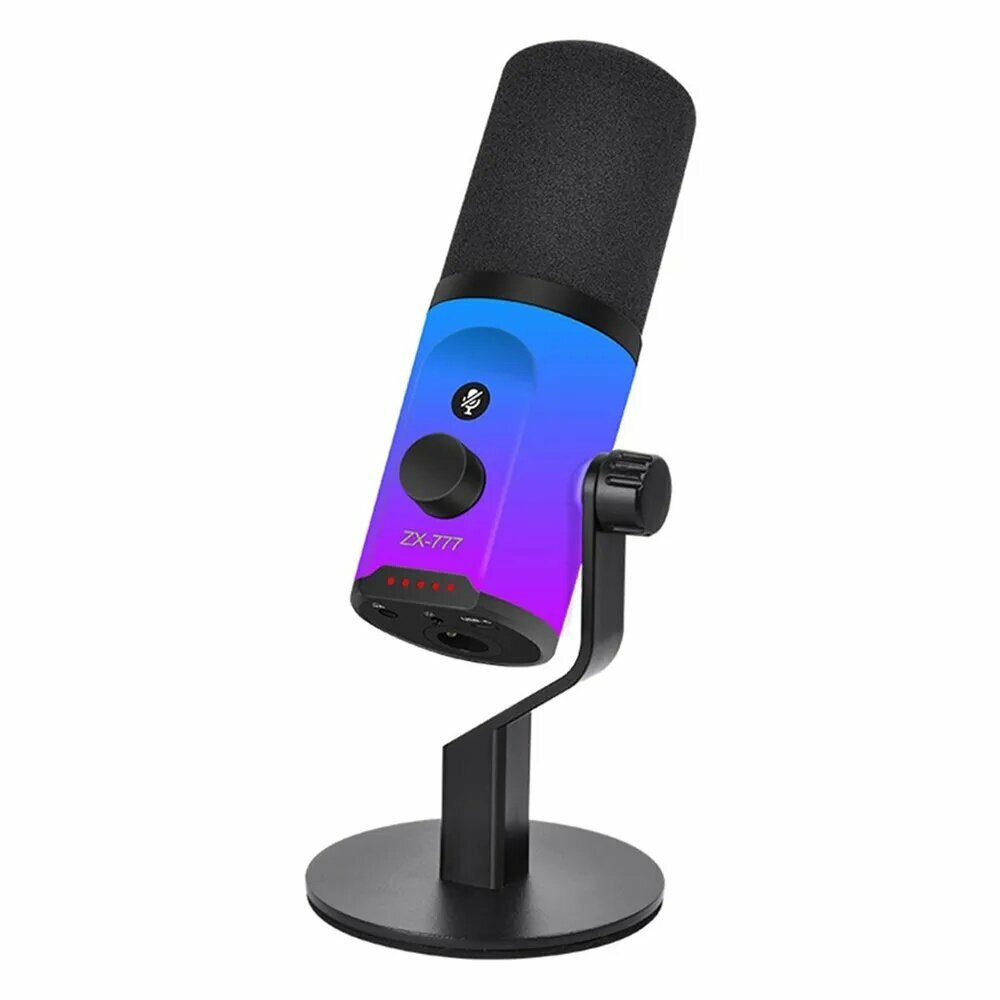 Динамический настольный микрофон USB/XLR RGB для записи подкастов, игр и прямых трансляций XLR/USB