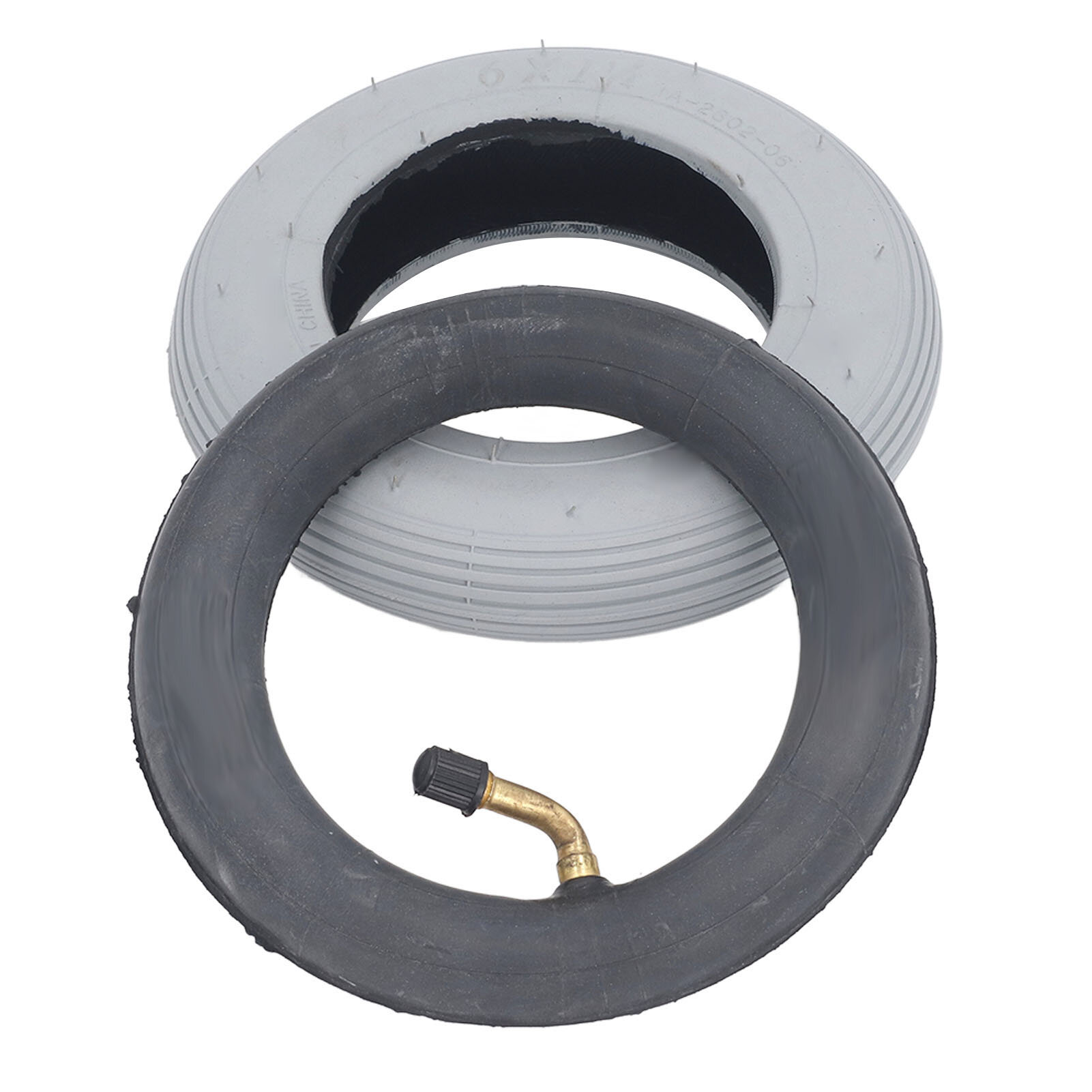 Надувная шина диаметром 6 дюймов с внешней резиновой внутренней камерой, запасное колесо, грузоподъемность 36 PSI, серого цвета.