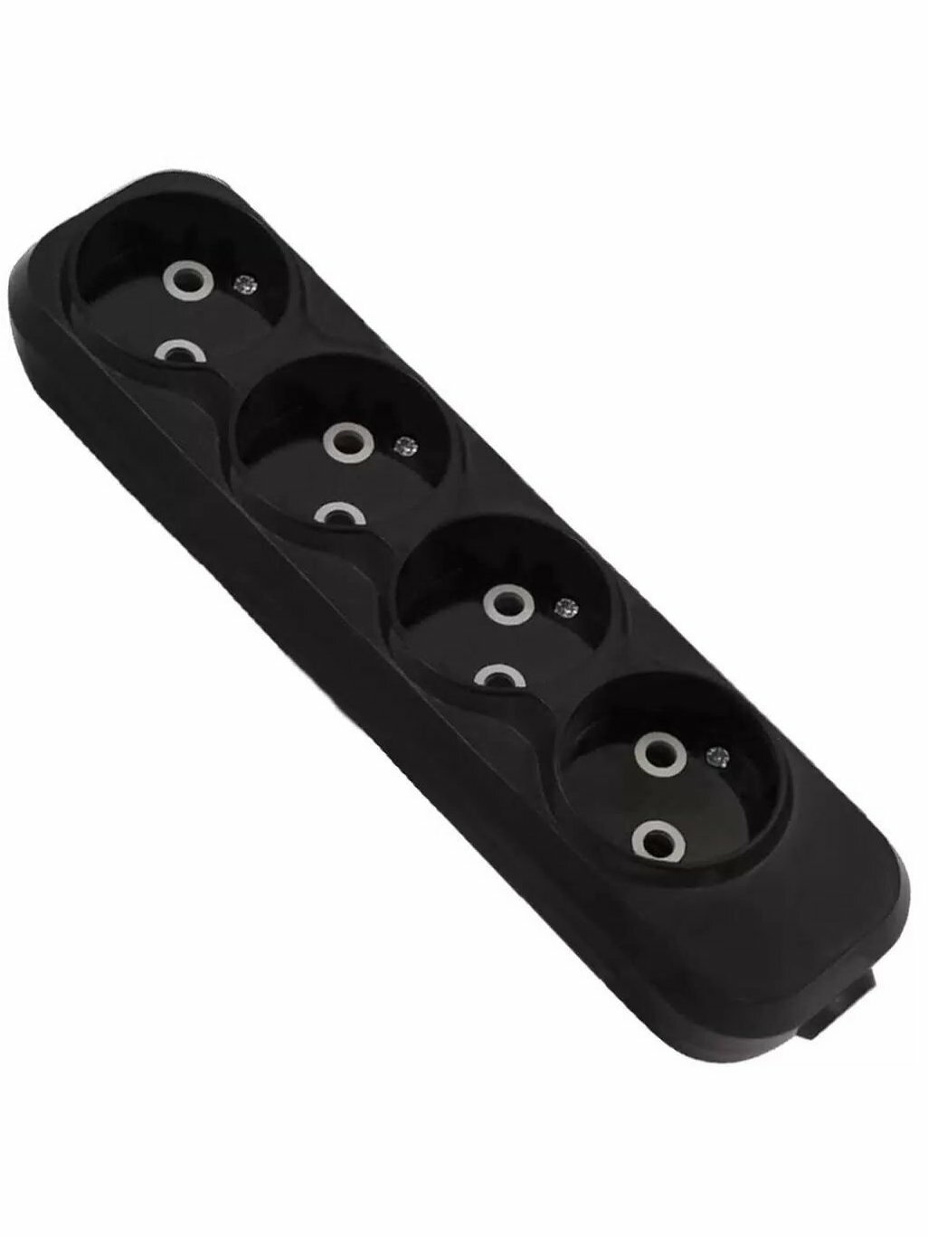Корпус удлинителя TDM Electric Народная SQ1806-0428 на 4 гнезда, 10 А, 2 полюса, без заземления, черный цвет
