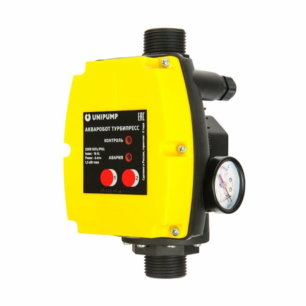 Блок автоматики для насоса Unipump Турбипресс 2,2, 1 дюйм, 6 бар, 20 А, до 3 кВт, для погружных и поверхностных насосов