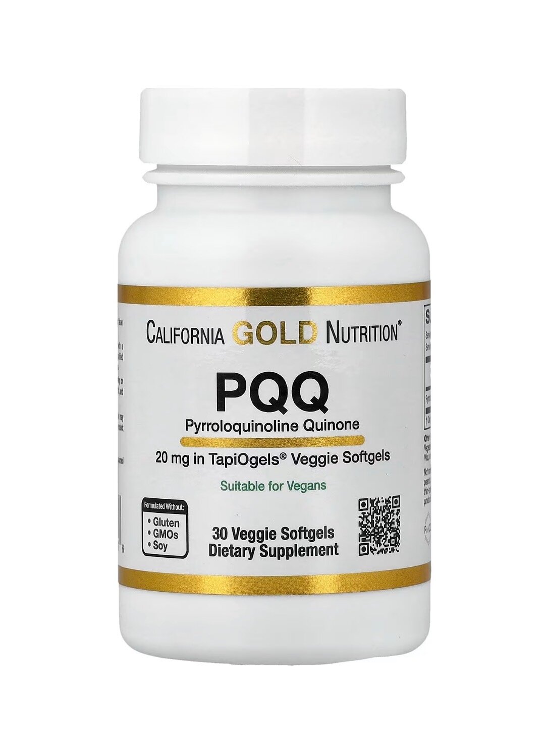 California Gold Nutrition PQQ пирролохинолинхинон 20 мг 30 капсул