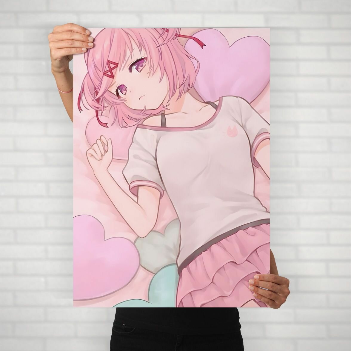 Плакат на стену для интерьера Литературный клуб Доки Доки (DDLC - Нацуки 4) - Постер по игре визуальной новелле формата А2 (42x60 см)