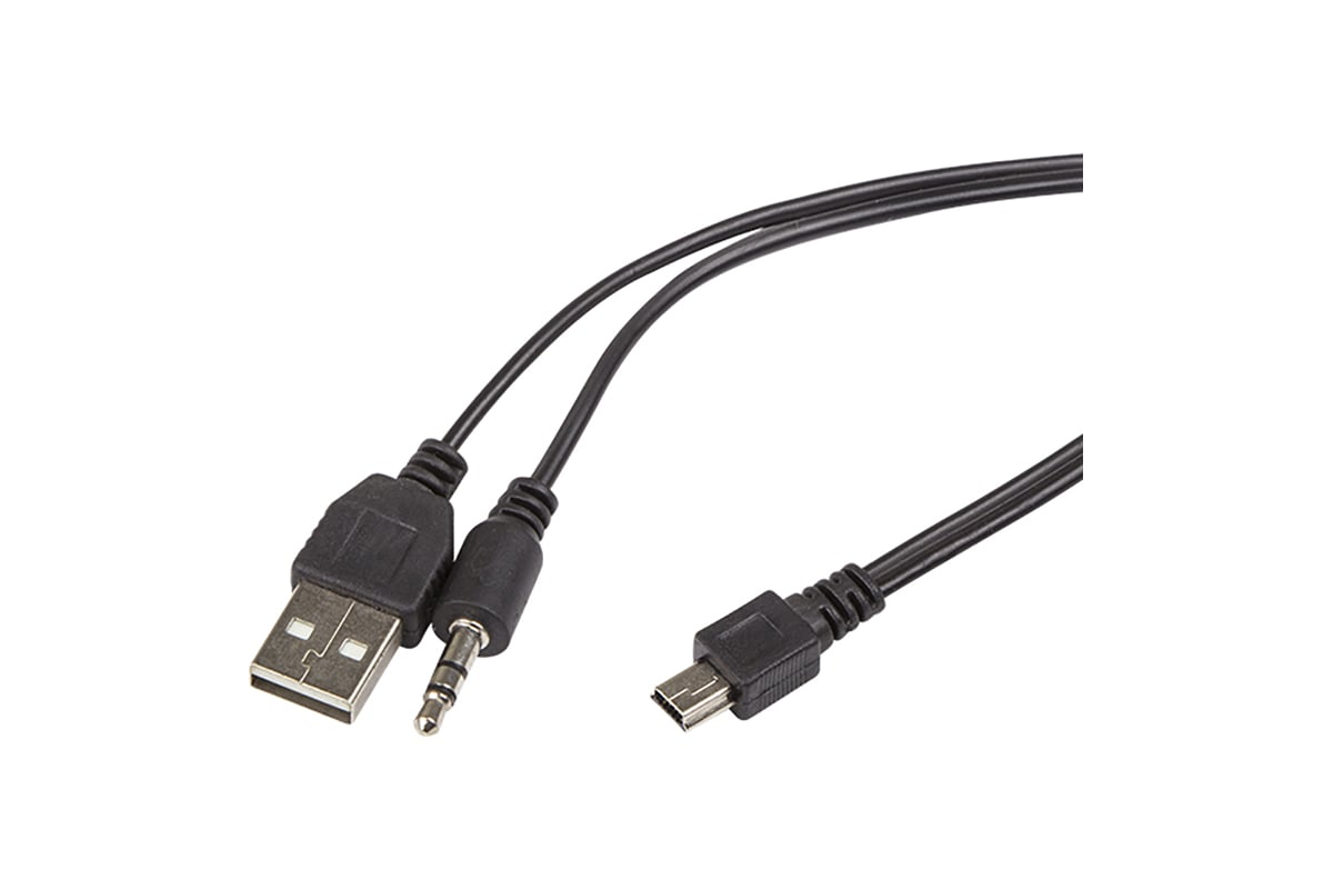 Кабель REXANT 18-4290 USB-AUX, для портативных колонок, 0.5 м, черный