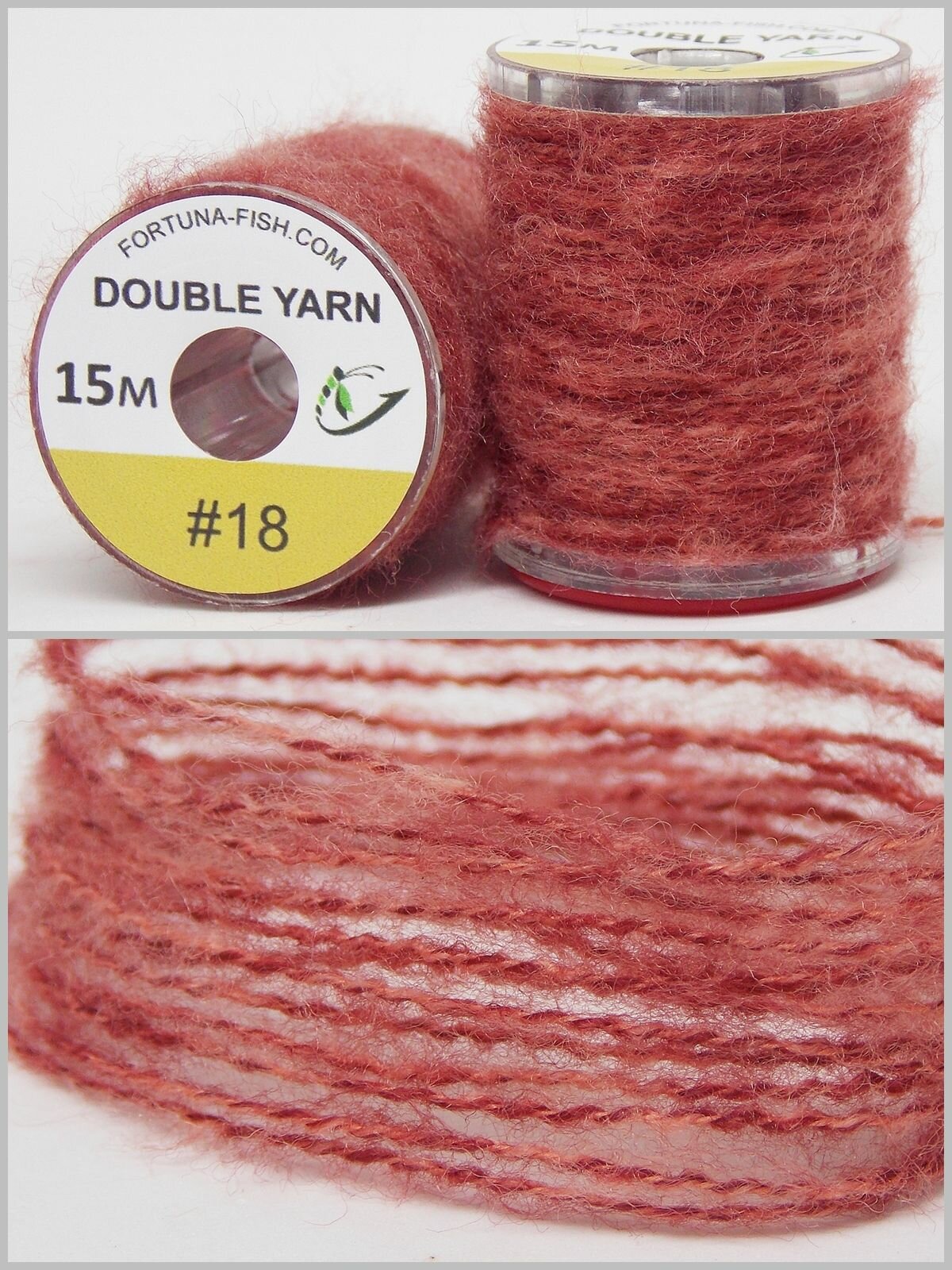 Пряжа Double Yarn #18 - Blood Red / Rose (15 м.)