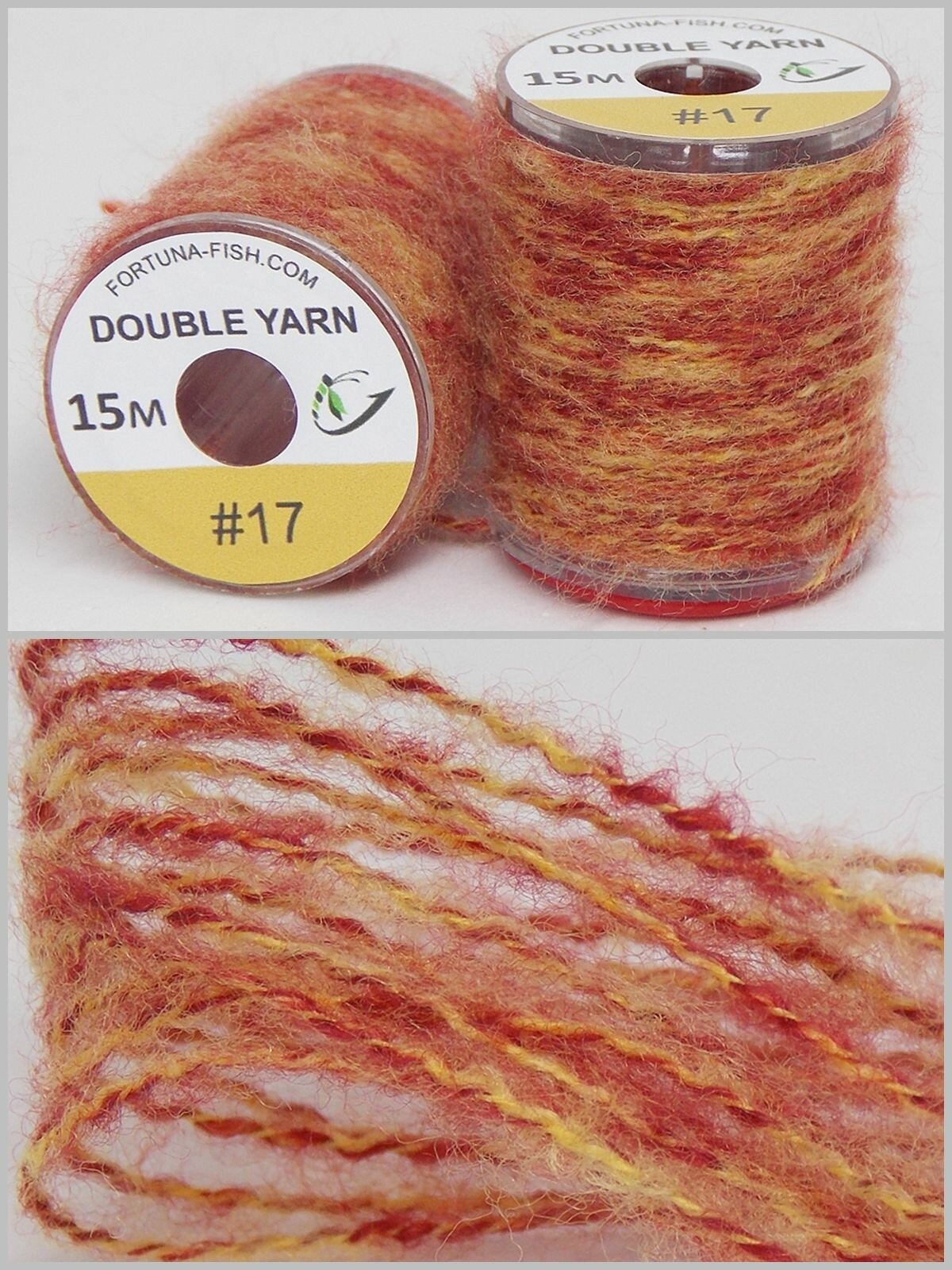 Пряжа Double Yarn #17 - Blood Red / Corn Yellow