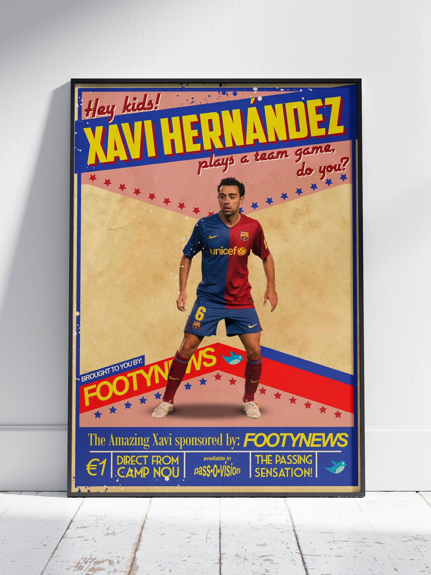 Плакат на стену для интерьера Барселона (Хави - Xavi 2) - Постер по спорту и физической активности формата A3 (30x42 см)