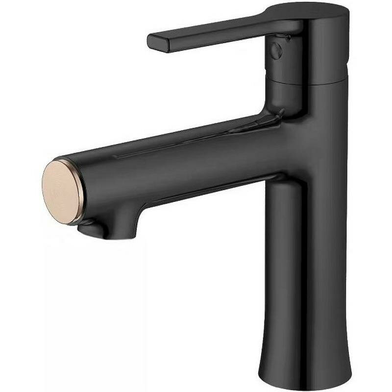 Смеситель для раковины Haiba HB652-7 HB10652-7 черный матовый, рычажное управление, латунь