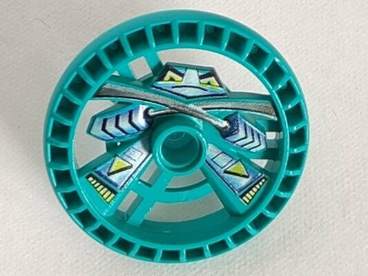 Деталь Lego 32349pb01 Technic, Disk 5 x 5 - RoboRider Talisman Wheel, Ninja Mold with Robot Pattern
