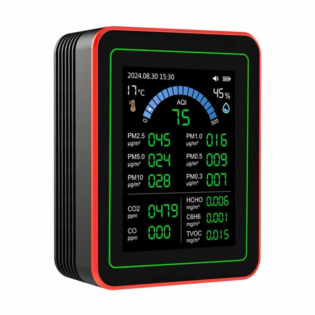Интеллектуальный Тестер качества AQI 18-в-1, Монитор Температуры и влажности Углекислого Газа PM