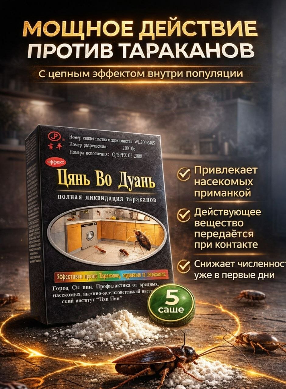 Профессиональное средство от тараканов 5 штук