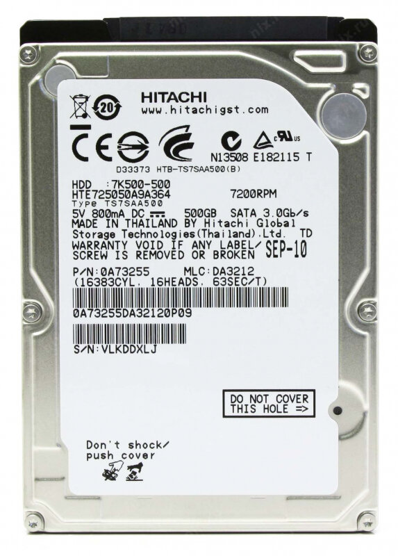 Жесткий Диск Hitachi HTE725050A9A364 500Gb 7200 SATAII 2,5" HDD